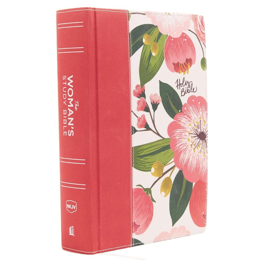 NKJV, The Woman's Study Bible, Cloth over Board, Pink Floral, Red ...
