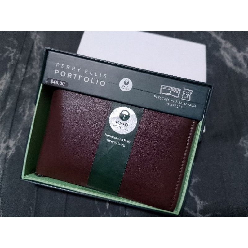 Perry Ellis Men's RFID Leather Wallet | Shopee Philippines
