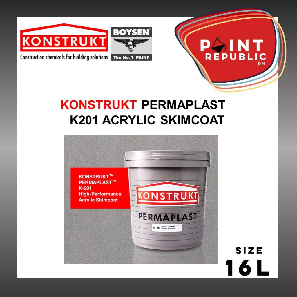 KONSTRUKT K-201 ACRYLIC SKIMCOAT - 16L (Pail/Tin) | Shopee Philippines