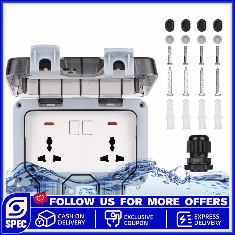 Outdoor Waterproof Socket Switch Waterproof Socket IP66 Splashproof Switch Panel | Shopee ...
