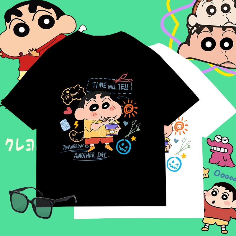 Crayon Shin-chan American t-shirts couple tops anime print men and ...