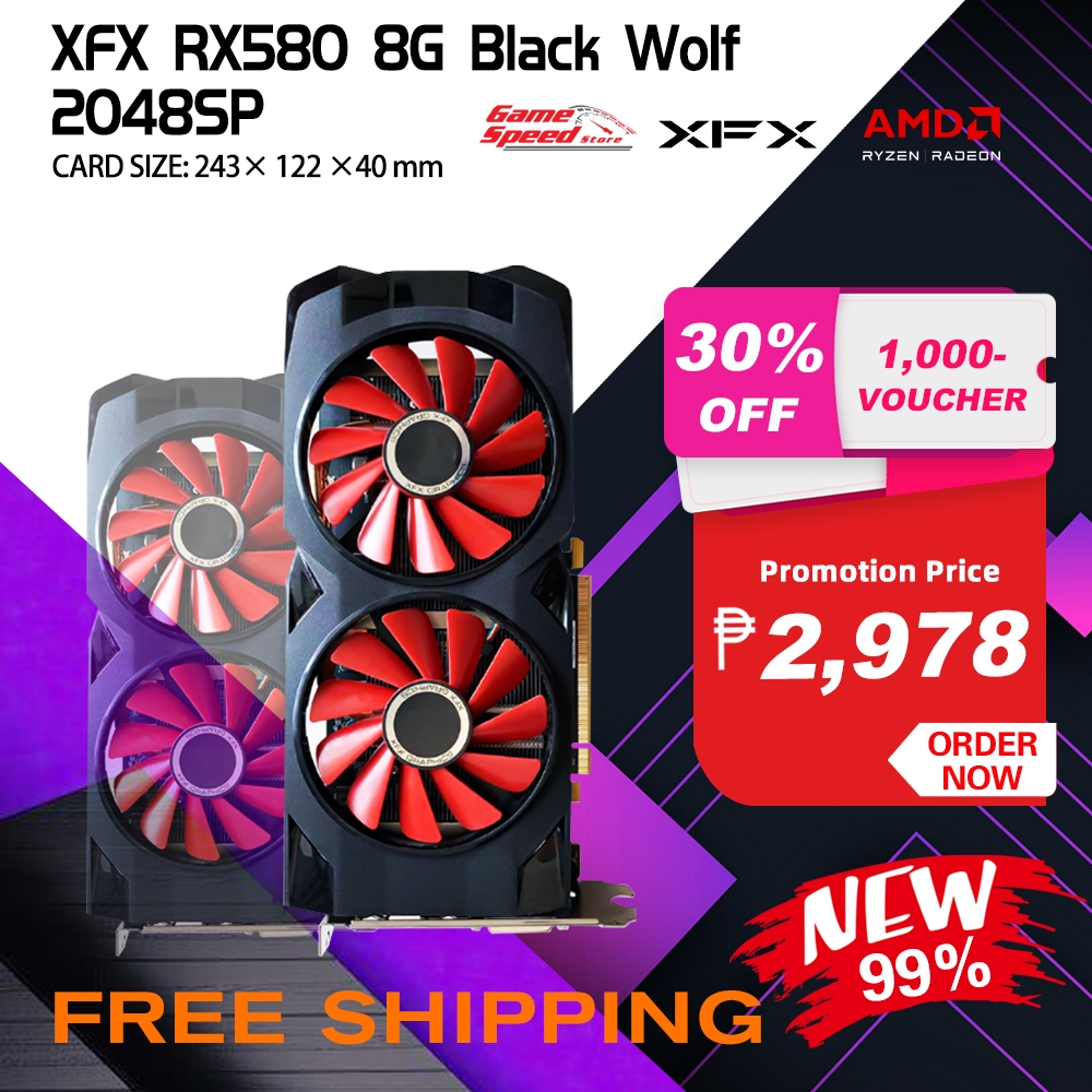 [Original 99%New]XFX RX580 8G D5 RX590 8G D5 RX5700 8G D6 XFX series ...