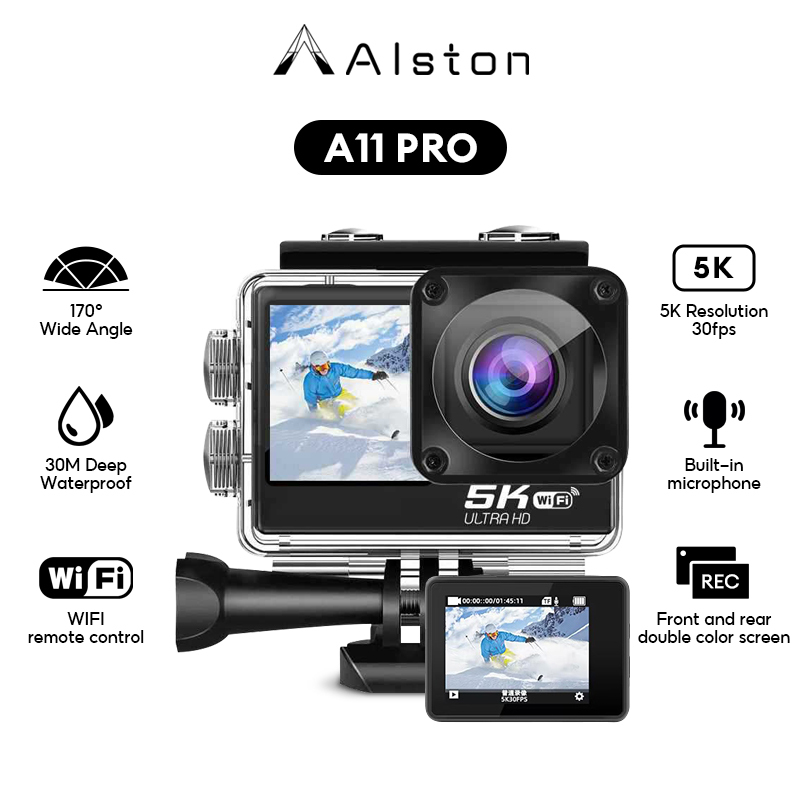 E-CAM A11 PRO Camera Sports action 5K HD Underwater Video Wireless WIFI ...
