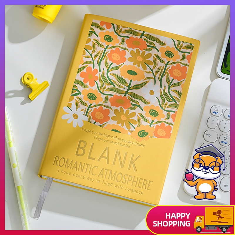 A5 oil painting notebook blank/lined extra thick notebook travel stamp ...