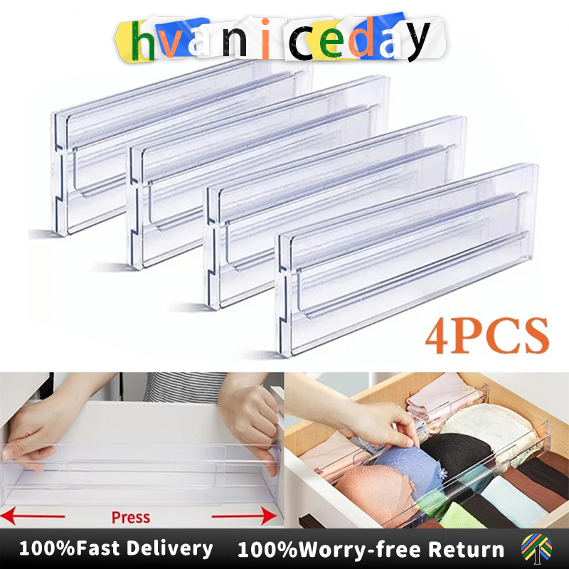 Acrylic Drawer Dividers Organizers Adjustable 3.2"High Expandable from ...