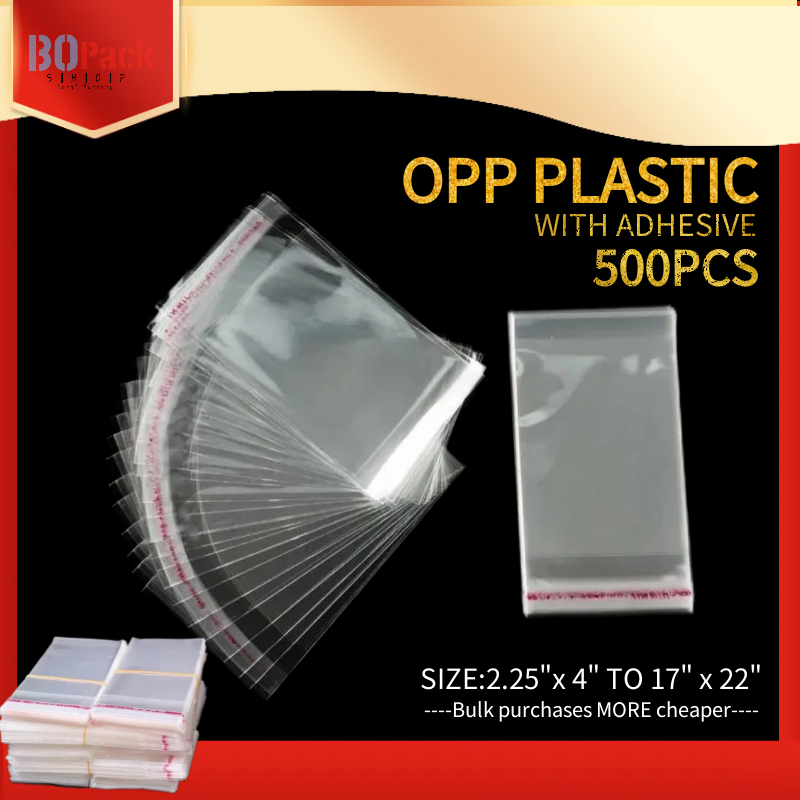 250/500pcs Opp Plastic Bag Clear Resealable Self Adhesive(for Mask ...