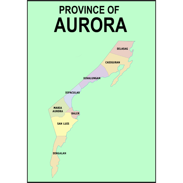 Aurora Province Map Waterproof A4 Laminated Chart | Shopee Philippines