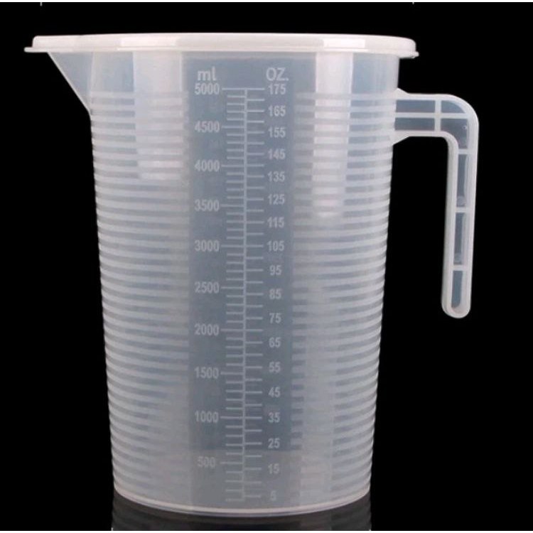 5000 ml Clear Measuring Cup Pitcher Liquid Measure Plastic Cup Container with Lid | Shopee ...