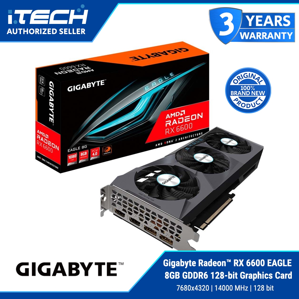 Gigabyte Radeon™ RX 6600 EAGLE 8GB GDDR6 128-bit Graphics Card | Shopee ...