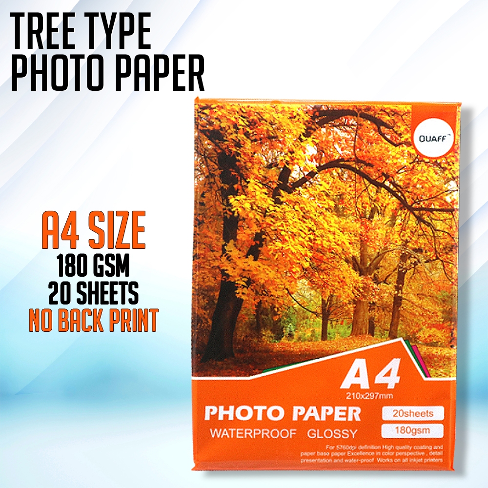 A4 Size QUAFF Glossy Photo Paper 180gsm (20sheets) | Shopee Philippines