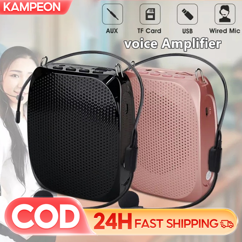 Mini Portable Voice Amplifier Megaphone Booster With Wired Microphone ...