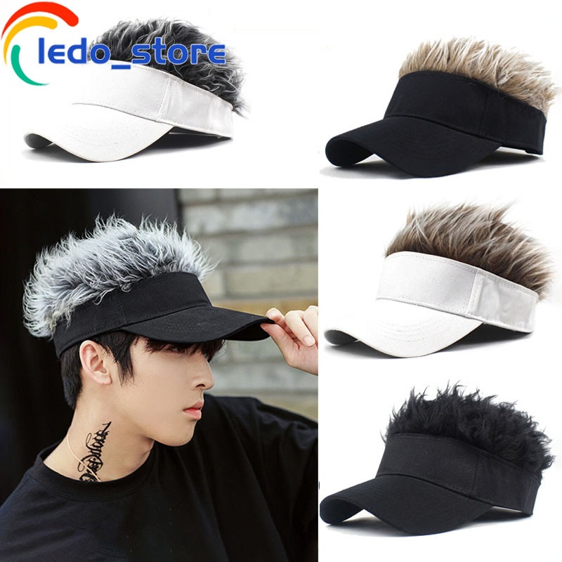 Baseball Cap With Spiked Hairs Wig Baseball Hat With Spiked Wigs Men ...