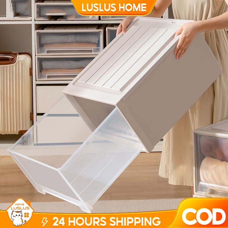 Stackable Storage Box Multipurpose Drawer Cabinet for Clothes Plastic ...