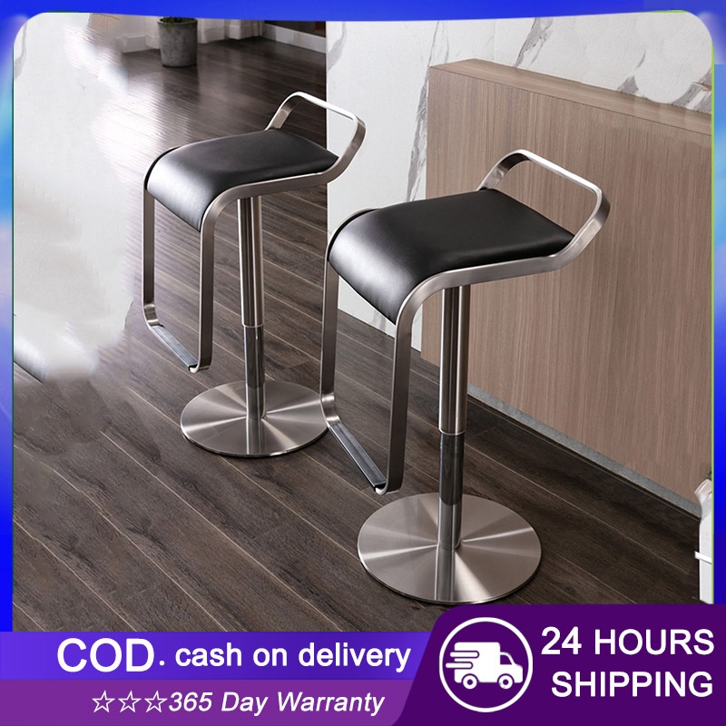Adjustable Bar Stool Chair Set Of 2 Modern Simple 360° Swivel Seat Air ...