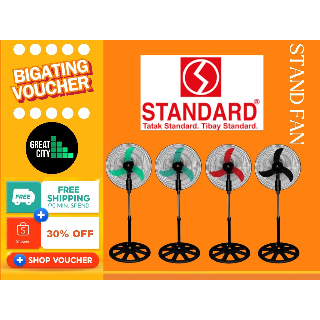 Standard ORIGINAL Stand Fans 16" and 18" Plastic and Metal Blade ...