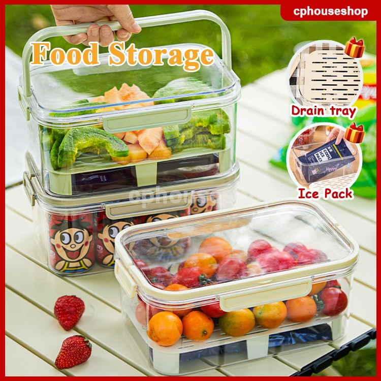 Food Container Outdoor Ice Box Lunch Box Airtight Cover Fresh Keeper ...