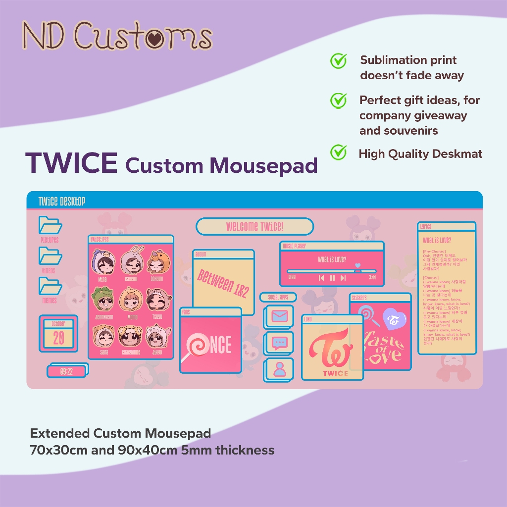 TWICE Custom Mousepad Kpop Deskmat | Shopee Philippines