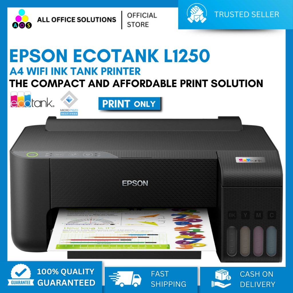 Epson EcoTank L1250 A4 Wi-Fi Ink Tank Printer | Shopee Philippines