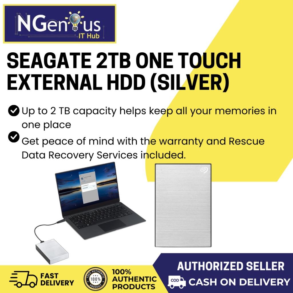 Seagate 2TB One Touch External HDD (Silver) | Shopee Philippines