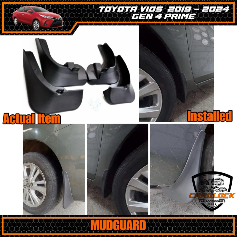 Toyota Vios 2019 - 2025 Mudguard Splash Guard 4pcs | Shopee Philippines