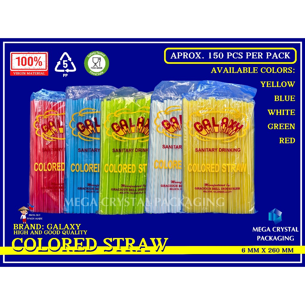[ Approx. 150 Pcs ] Disposable Colored Drinking Plastic Straw Sanitary ...