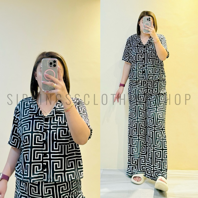 SCS LARGE-4XL COORDS COLLAR WIDELEG FOR ADULT | Shopee Philippines