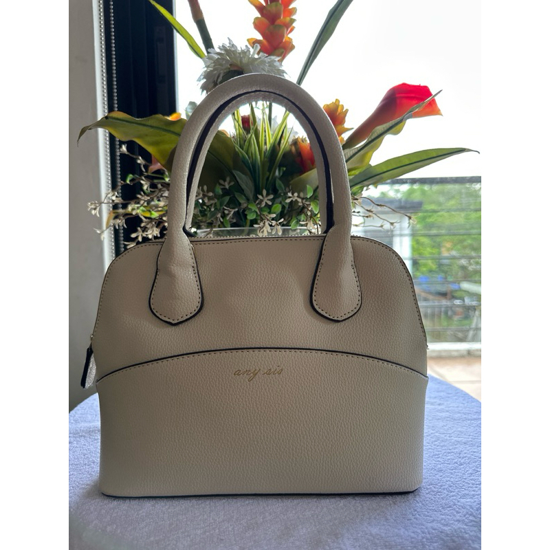 Two way white leather bag | Shopee Philippines