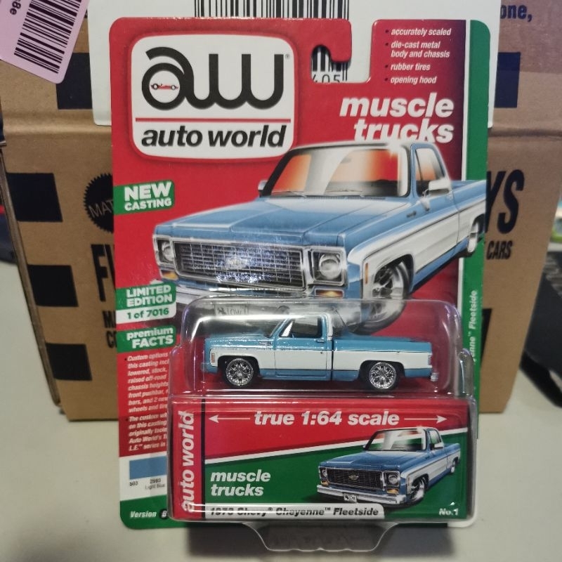 Auto World Muscle Trucks Light Blue 1973 Chevy Cheyenne Fleetside ...