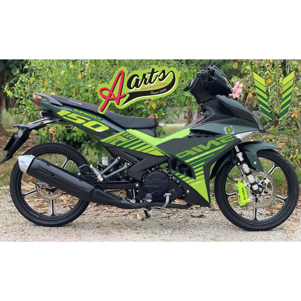 Yamaha Sniper 150 Matte Green Sticker Decals Green Neon Yellow | Shopee ...
