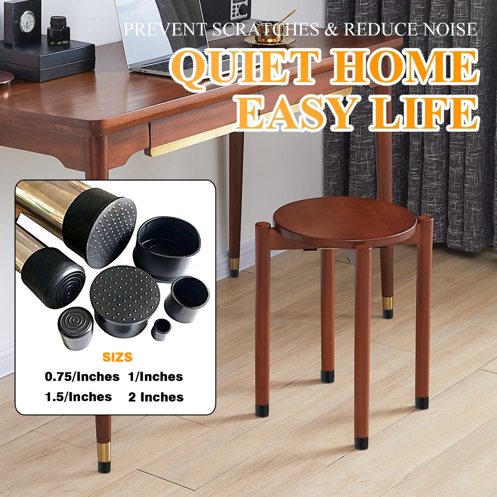 1PC Rubber Footing Round Tube Tubular Funitures HEAVY DUTY Black Rubber ...