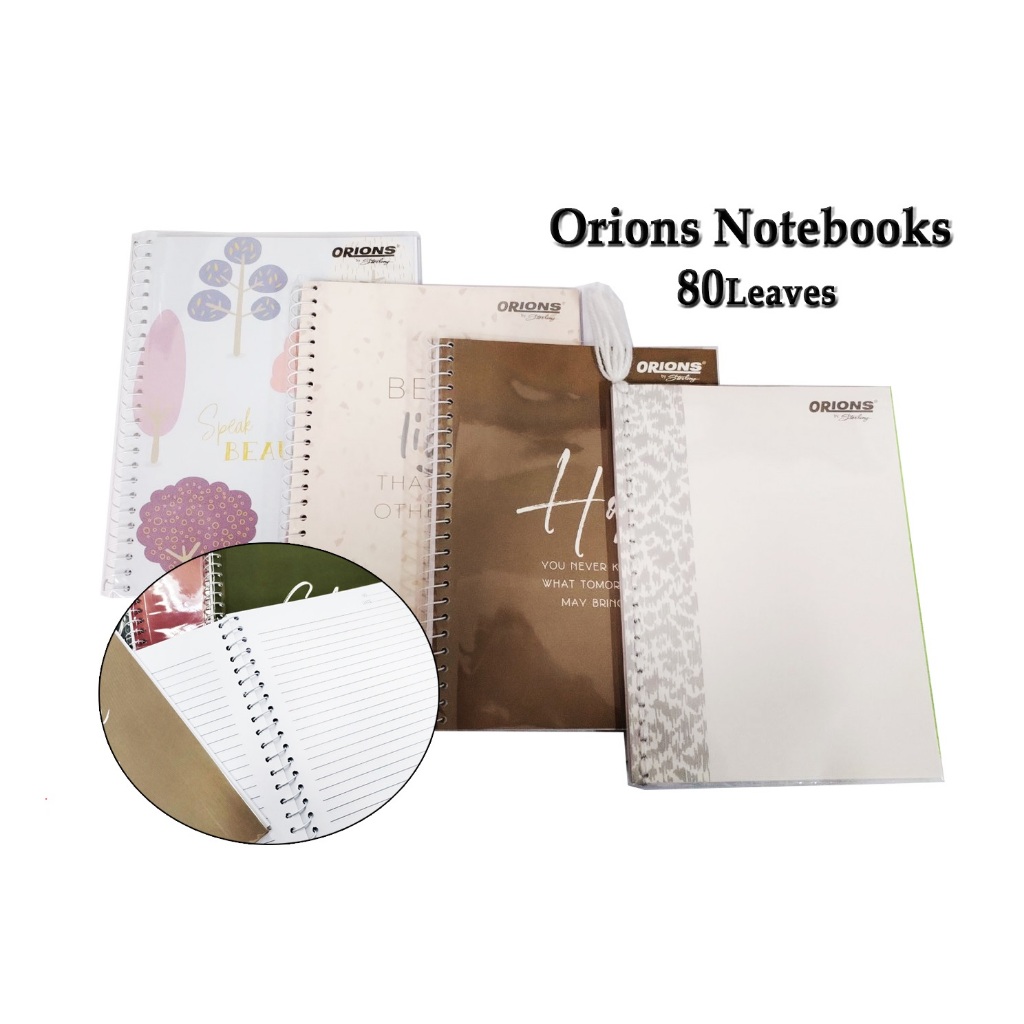 Orions Quotes design Notebook W/Plastic Jacket 80lvs 1piece | Shopee ...