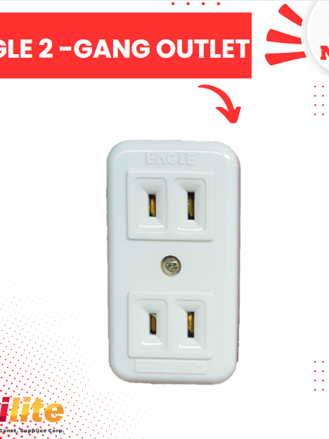 Eagle Receptacle 2 Pole Outlet (2 gang ) | Shopee Philippines