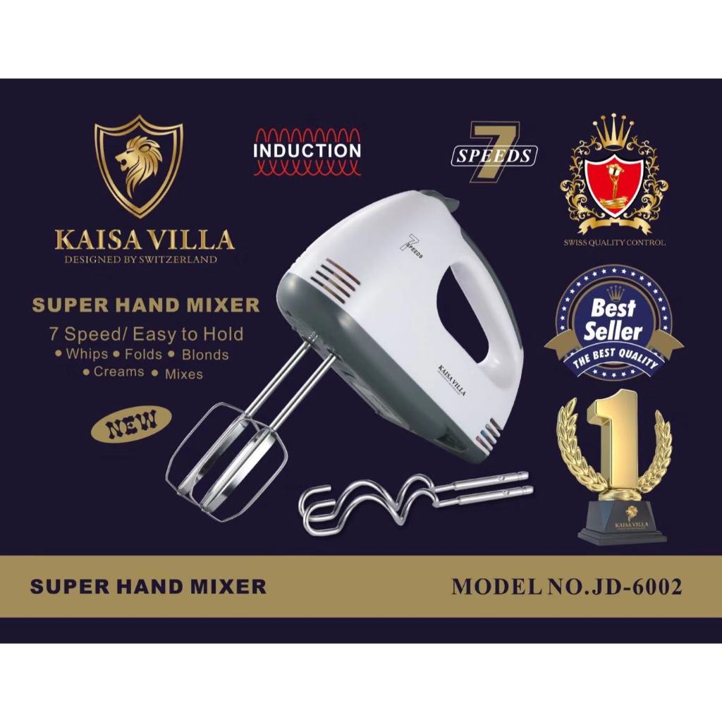 KAISA VILLA (JD-6002) Hand Mixer Electric Mixer for Baking Egg Beater ...