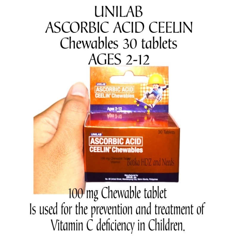 Ceelin Ascorbic Acid Chewables for Kids (30 tablets) | Shopee Philippines