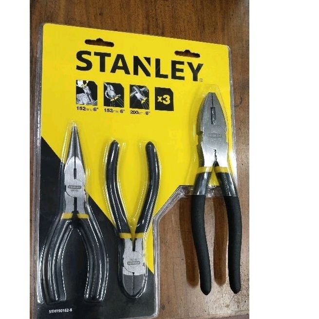 Stanley pliers set 3pcs/set 90-162 ( long nose 6" diagonal pliers 6" lineman combination pliers ...
