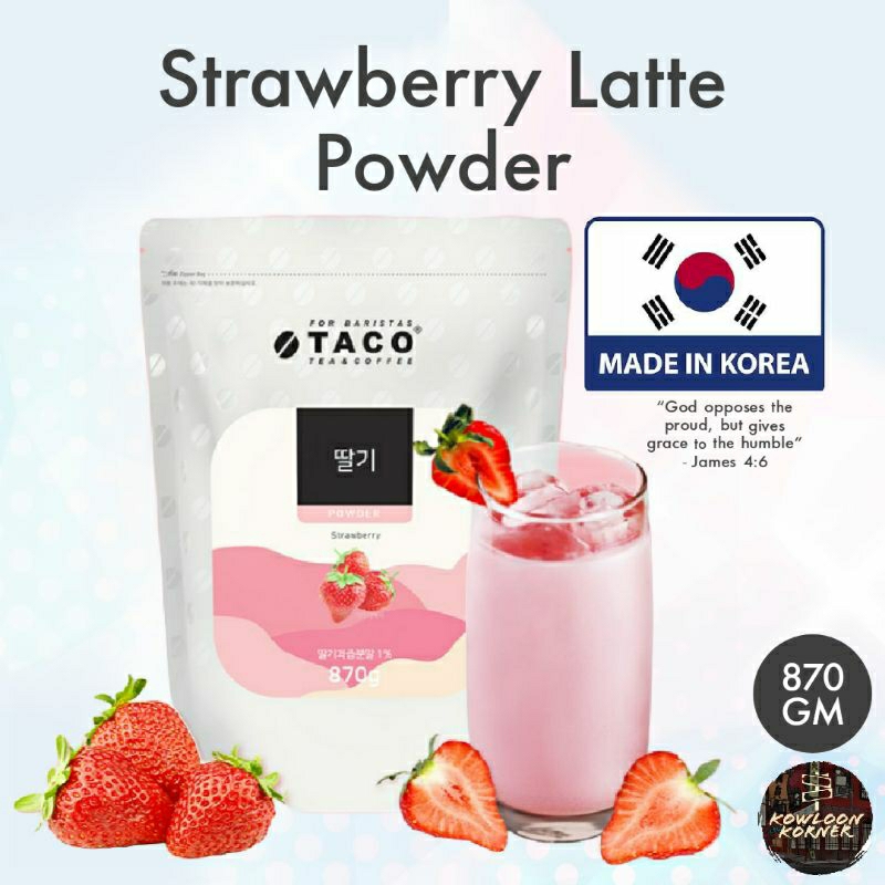 [Korea] TACO Cafe Strawberry Latte Powder 870G | Shopee Philippines