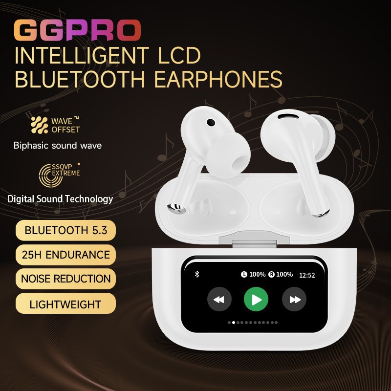 A9 Pro Wireless Bluetooth Earphones LED Screen Headphone ANC Touch ...