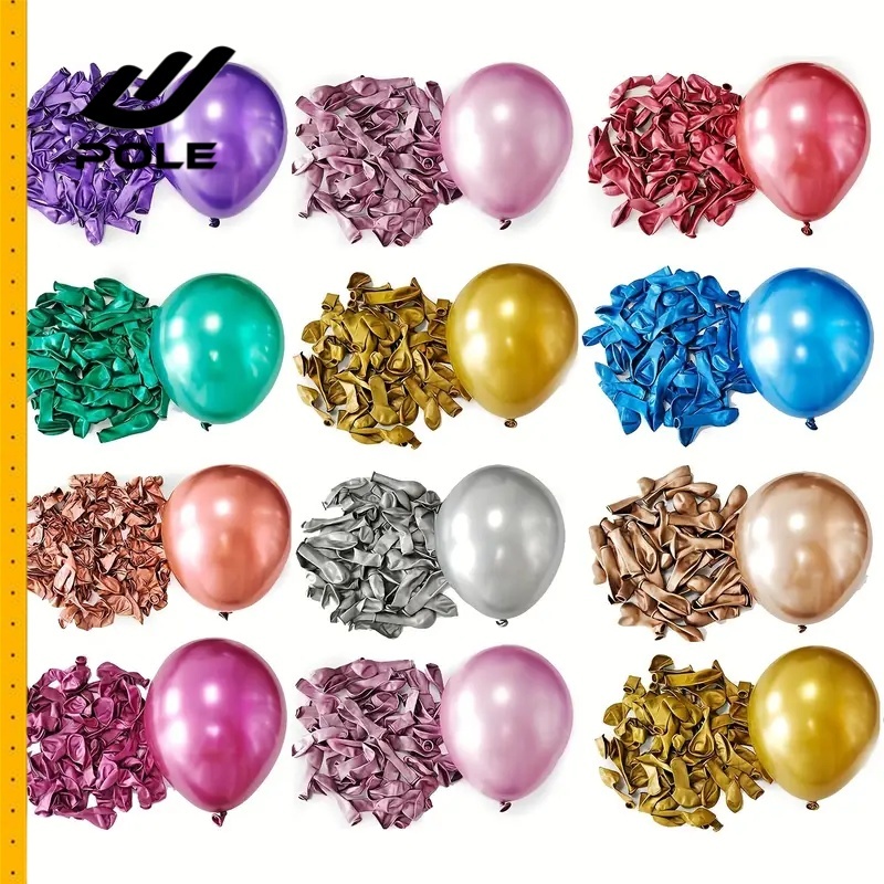 10 inch Metallic latex Balloons (10pcs) birthday decor Party decoration ...