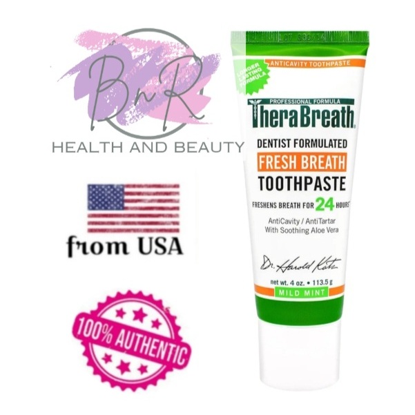 TheraBreath Fresh Breath Dentist Formulated 24-Hour Toothpaste, Mild ...
