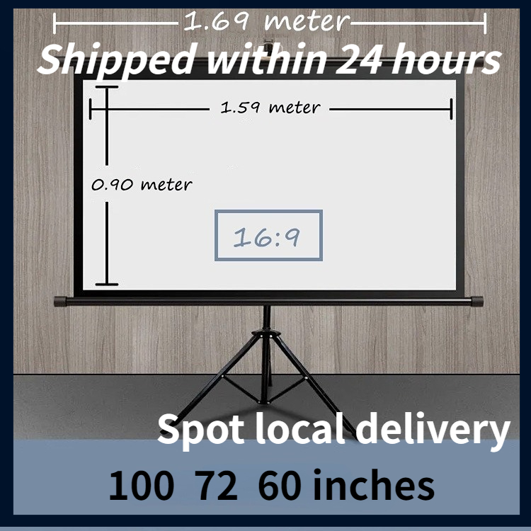 72 Inch Projector Screen HD Vivid Color Better Viewing Experience For ...