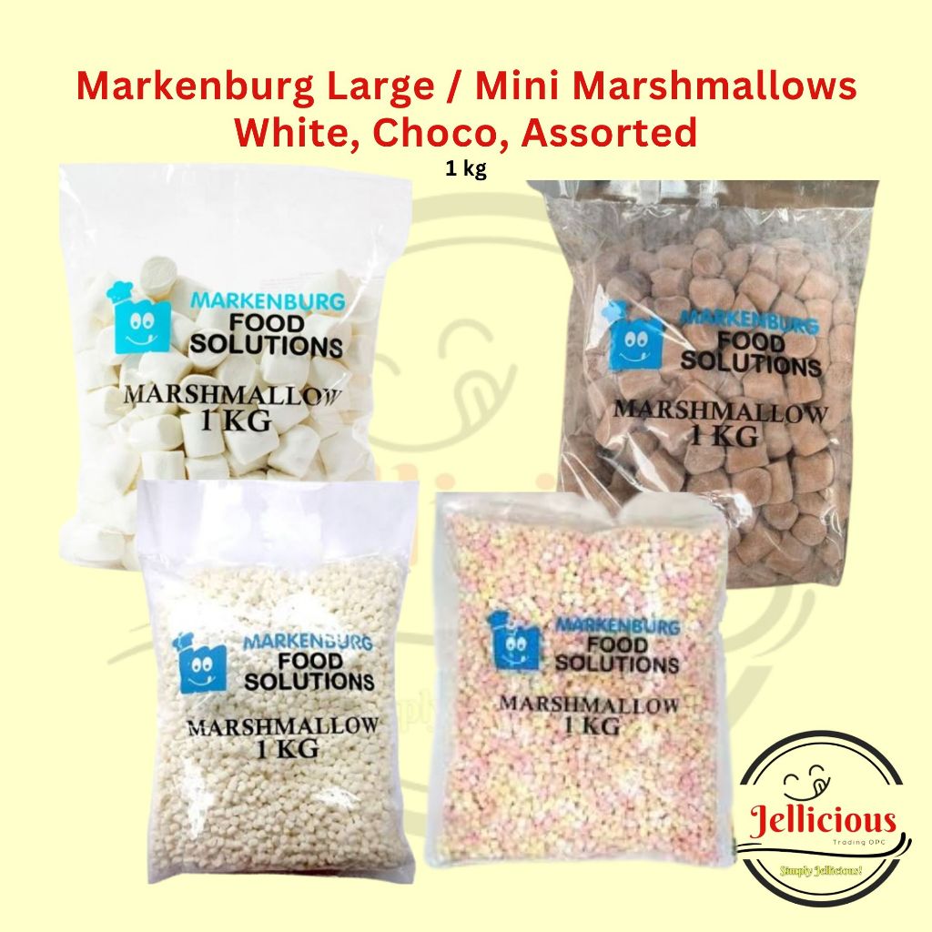 Markenburg Large / Mini Marshmallows White, Choco, Assorted 1 kg ...