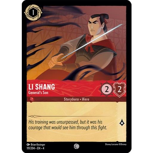 Li Shang General's Son Common Ursula's Return Disney Lorcana TCG ...