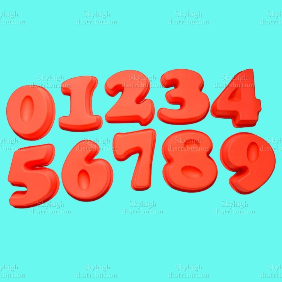 6inch 0-9 Set of 10pcs Silicone Number Cake Molder Birthday Celebration ...