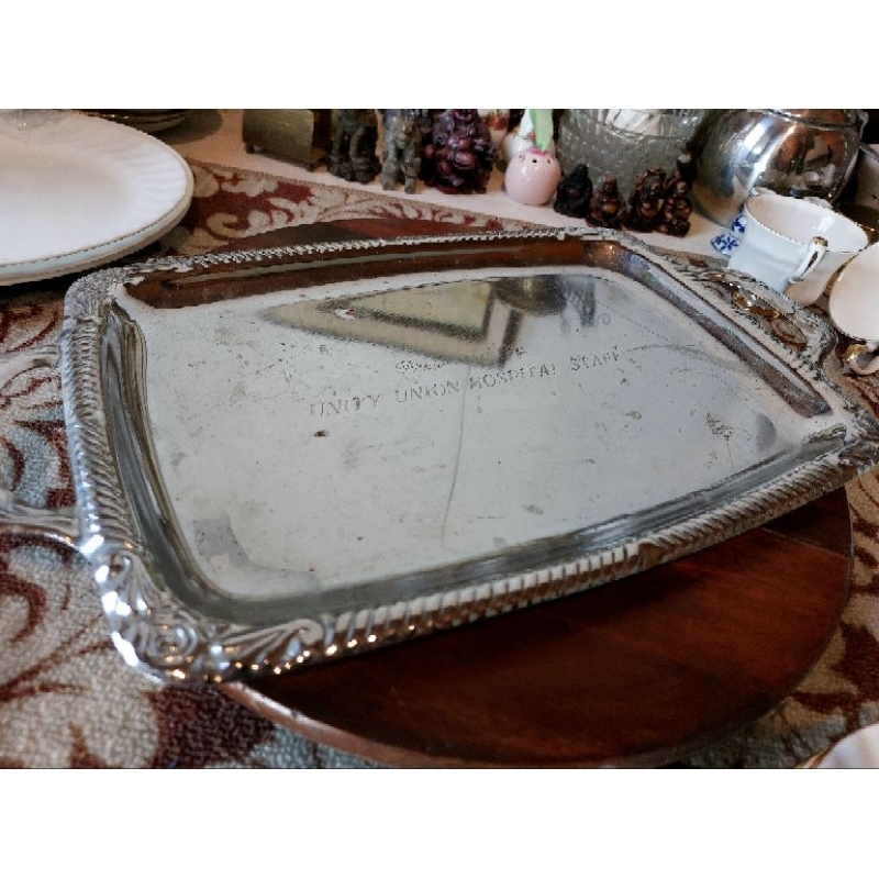 Silver Plated Heavy Tray from surplus | Shopee Philippines