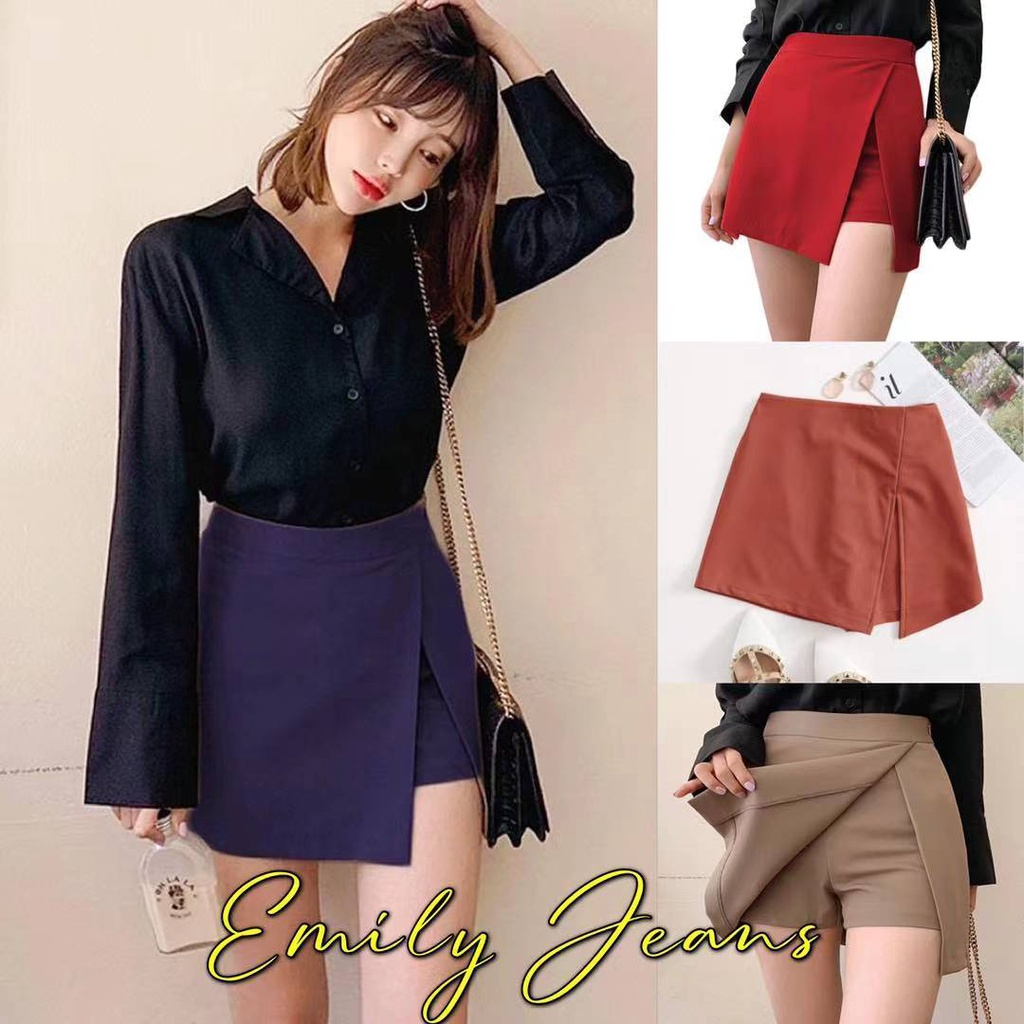 EMILY Korean Fashion Split Front Skirt Short IG Fashion Outfit ...
