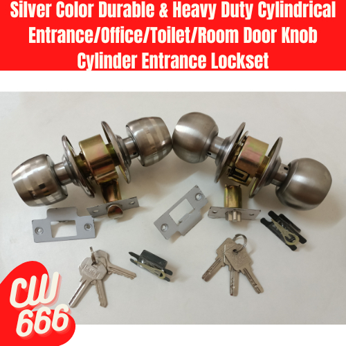 Silver Color Durable&Heavy Duty Cylindrical Entrance/Office/Toilet/Room ...