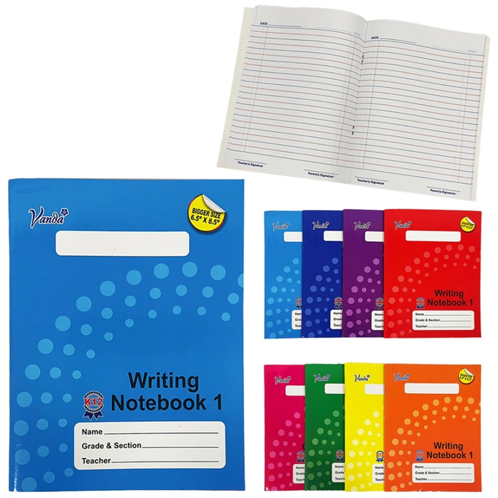 K-12 Writing Notebook Grade 1 and 2 Big l 6.5" X 8.5" l Plain and ...