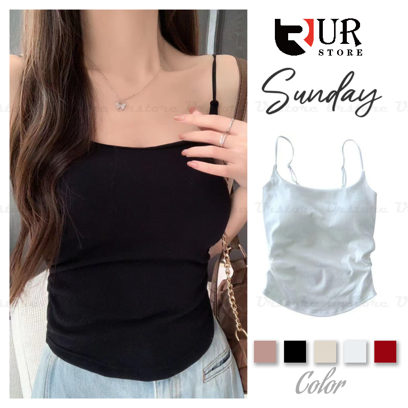 New Spaghetti String Drape Shoulder Strap Padded Camisoles Spring and ...
