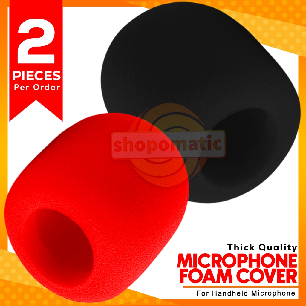 2PCS High Quality Microphone Foam Mic Foam Cover (RED & BLACK) | Shopee ...