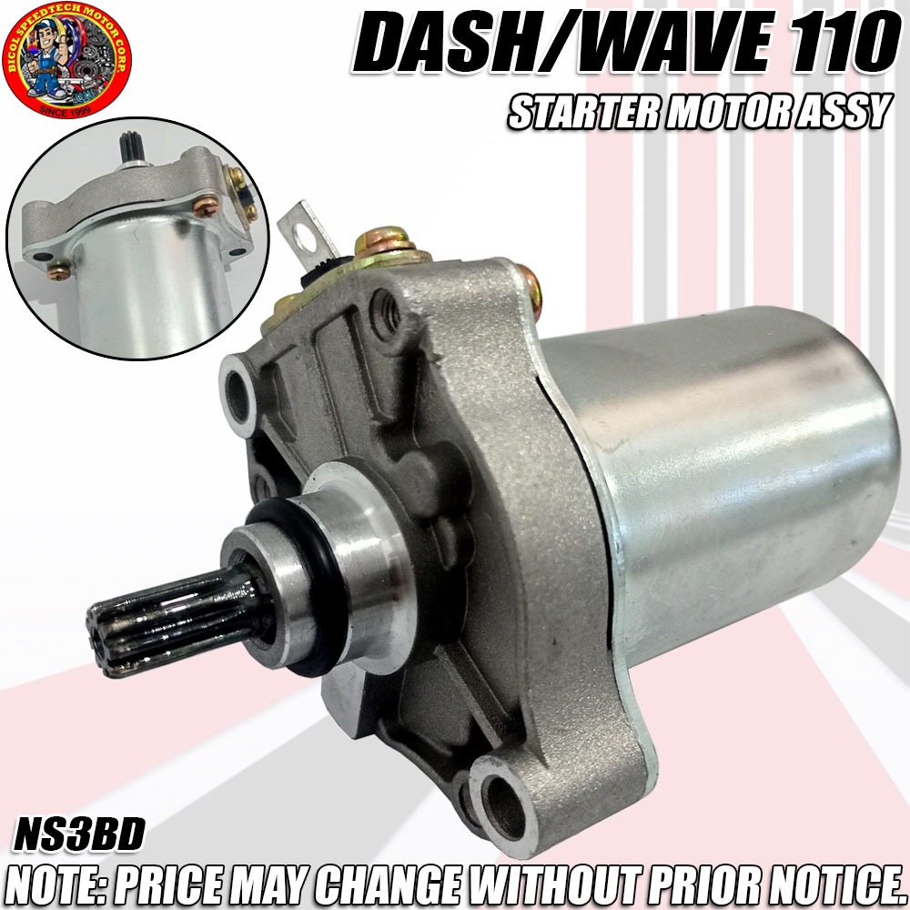 DASH/WAVE 110 STARTER MOTOR ASSY (NS3BD) | Shopee Philippines